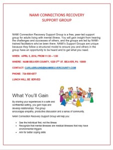 NEW NAMI CONNECTIONS RECOVERY SUPPORT GROUP – NAMI Beaver County